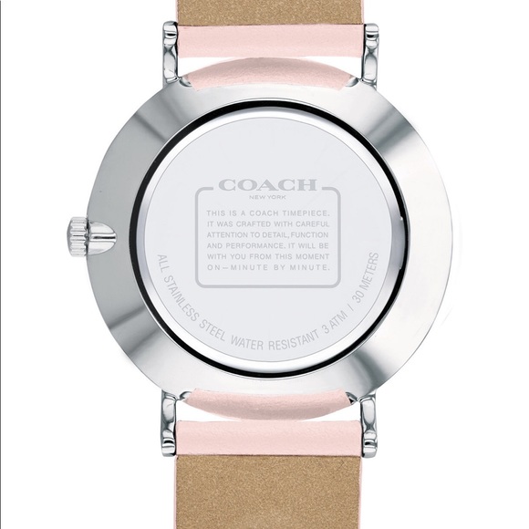 Coach | Accessories | Coach Pink Leather Strap Tea Rose Watch New ...